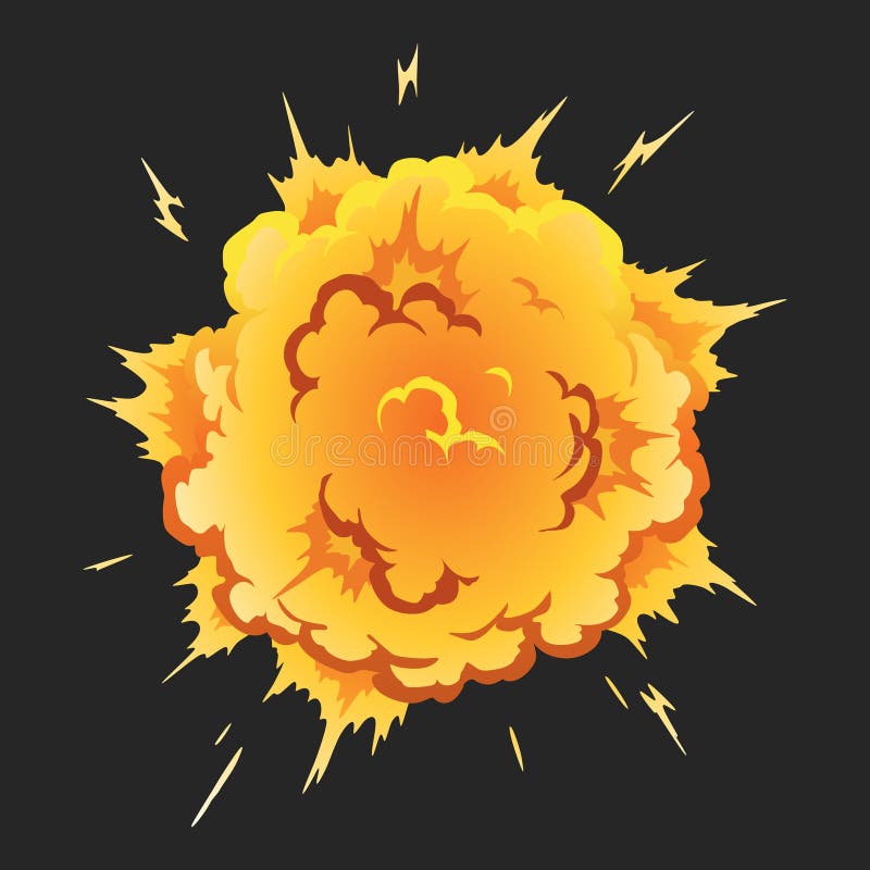 Explosion Animation Effect for Game. Burst Explosion in Cartoon Style ...