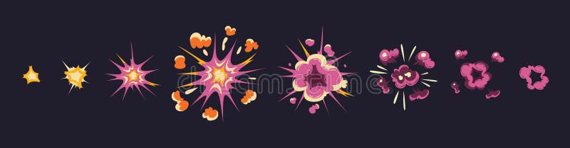 Explosion Animation Set stock vector. Illustration of decorative ...