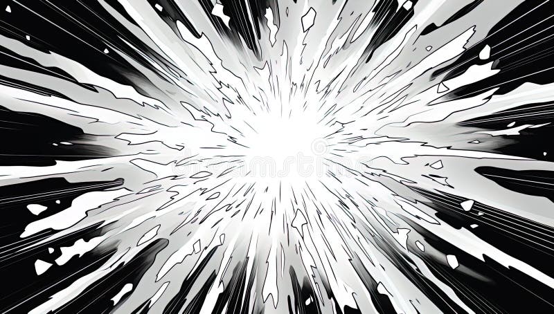 An Explosion in Anime Style. Stock Illustration - Illustration of wing ...