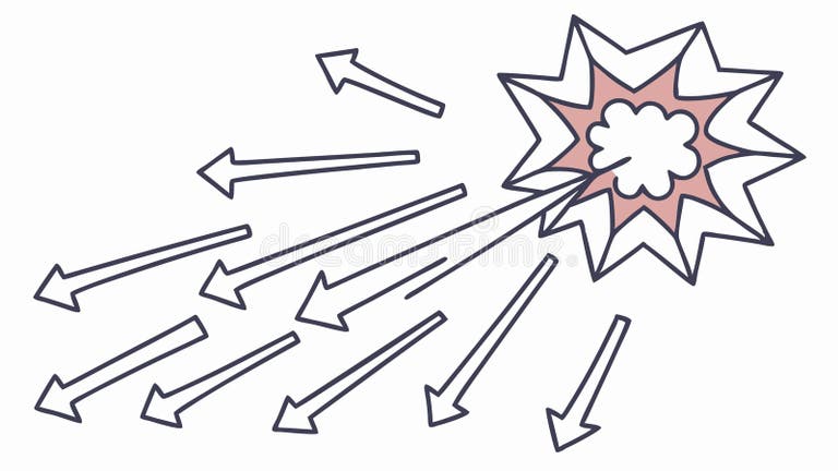 Explosion with Arrows, Impact, Energy Release, Dynamic Effect Vector ...
