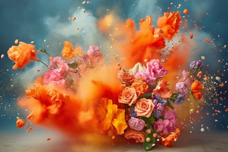 Explosion of Autumn Flower. Generative Ai Stock Illustration ...