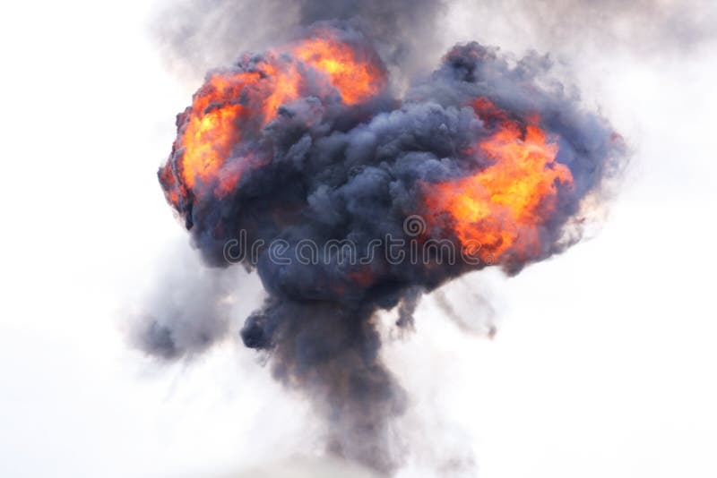 Explosion Avec Le Feu Et La Fumée Image stock - Image du enfer, brûlure ...