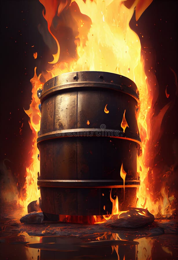 Explosion in a Barrel. Long Exposure Night Shot Stock Image - Image of ...