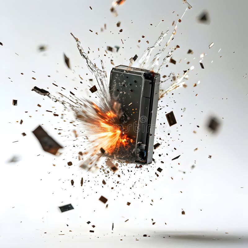 The Explosion of the Battery of the Electronic Pager Stock Illustration ...