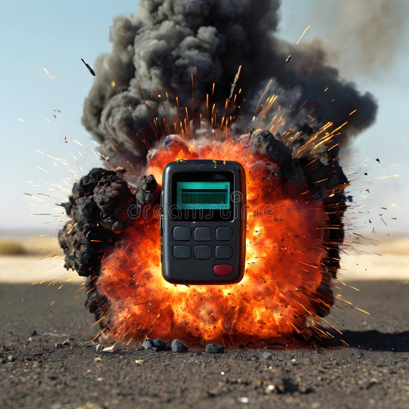 The Explosion of the Battery of the Electronic Pager Stock Illustration ...
