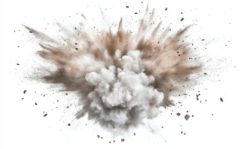 Explosion with Billowing Smoke and Debris Isolated on a Transparent ...
