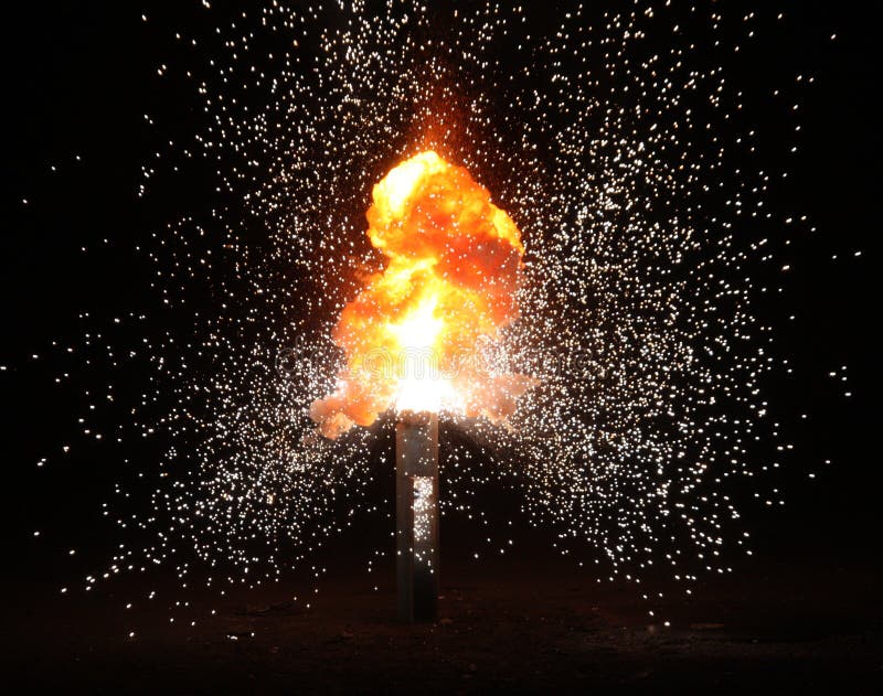 Explosion on the Black Background Stock Image - Image of dirty ...