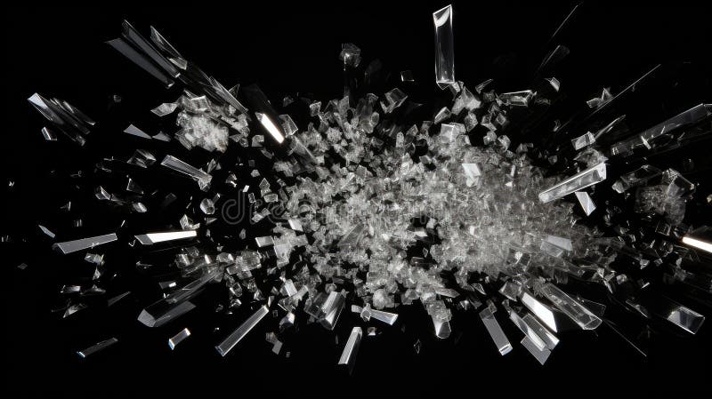 Explosion Black Background Silver Confetti Stock Illustration ...