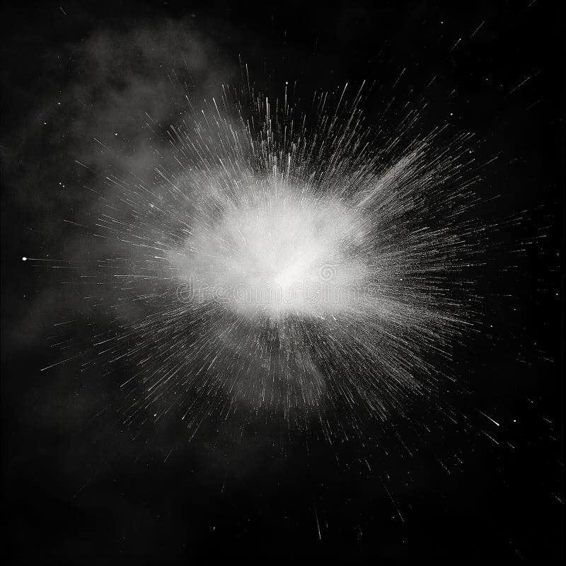 Explosion on a Black Background. White Explosion Stock Illustration ...
