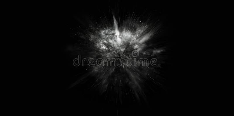 Explosion on a Black Background. White Explosion Stock Illustration ...