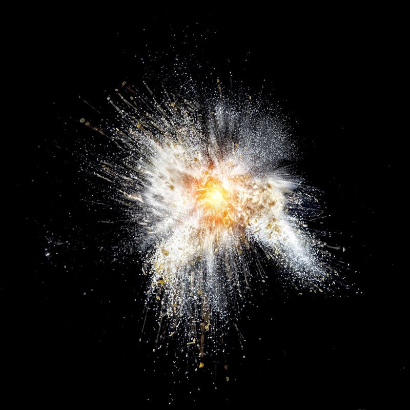 Explosion on black stock image. Image of grain, blast - 100564703