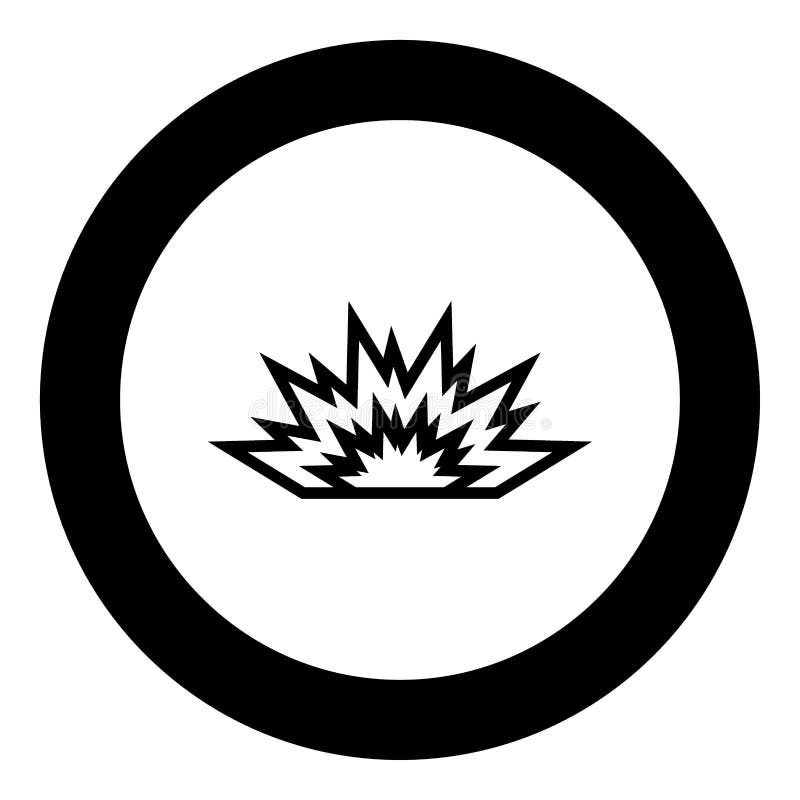 Explosion Black Icon in Circle Stock Vector - Illustration of burst ...