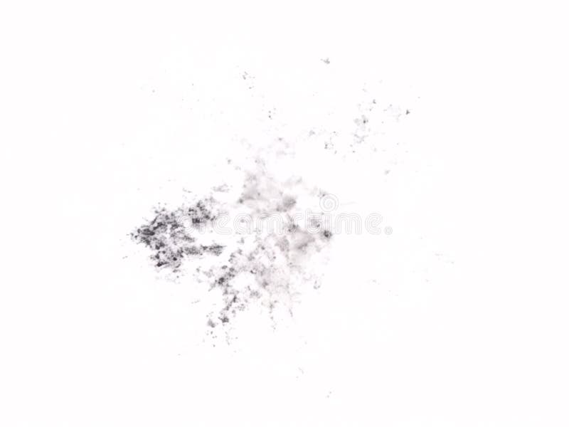 Explosion of Black Powder Particles Drops Splash, Isolated on White ...
