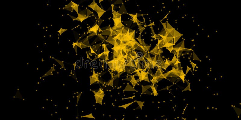 Explosion Triangles Data Stream Cloud Chaos Design Stock Illustration ...
