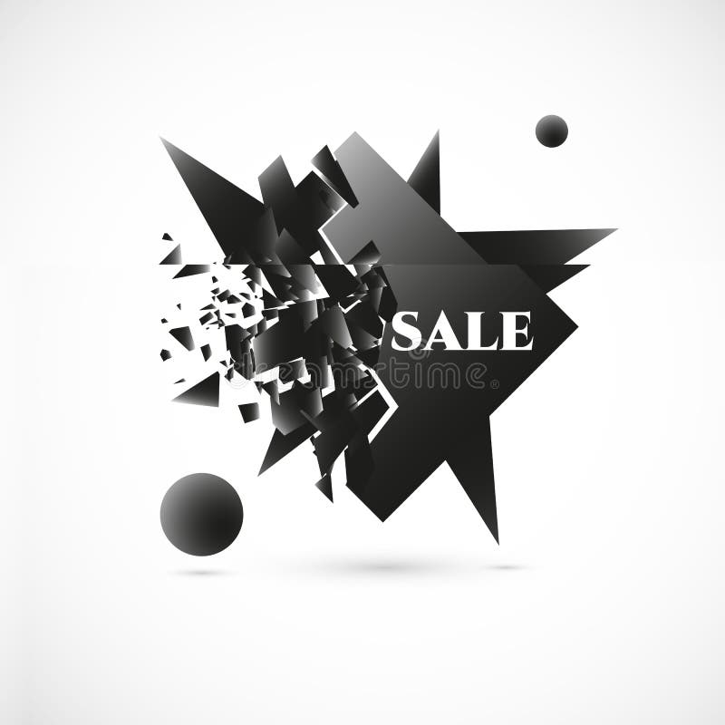 Explosion of Black Square and Circles. Vector Stock Vector ...