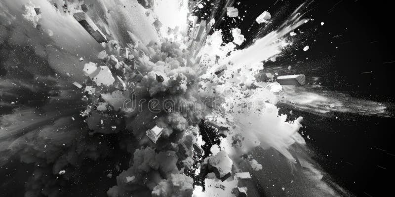 Explosion in Black and White, a Dramatic Moment Captured on Camera ...