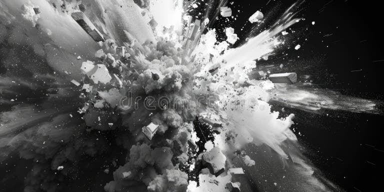 Explosion in Black and White, a Dramatic Moment Captured on Camera ...