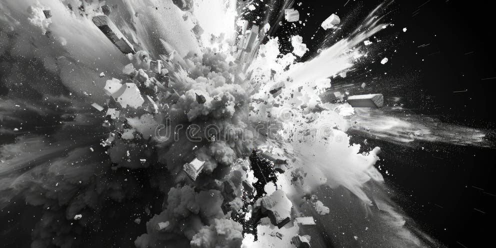 Explosion in Black and White, a Dramatic Moment Captured on Camera ...