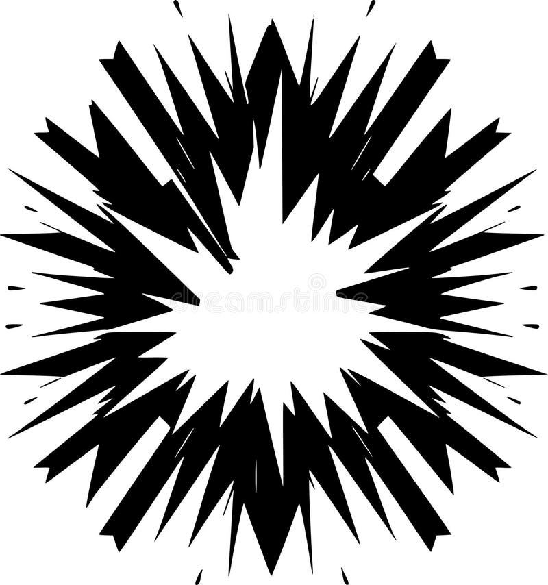 Explosion - Black and White Isolated Icon - Vector Illustration Stock ...