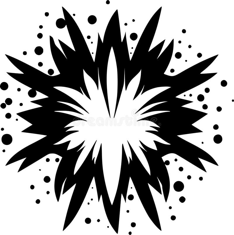 Explosion - Black and White Isolated Icon - Vector Illustration Stock ...