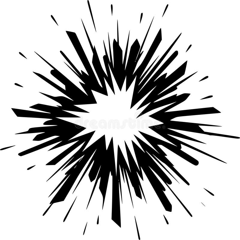 Explosion - Black and White Isolated Icon - Vector Illustration Stock ...