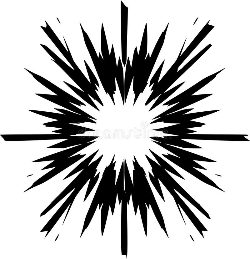 Explosion - Black and White Vector Illustration Stock Vector ...
