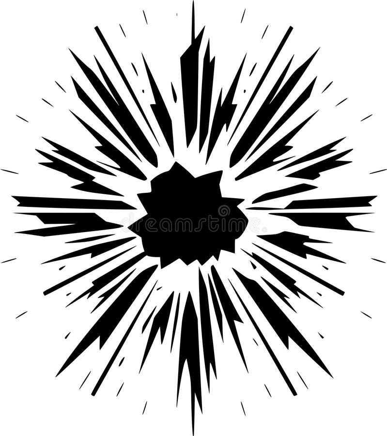 Explosion - Black and White Vector Illustration Stock Vector ...