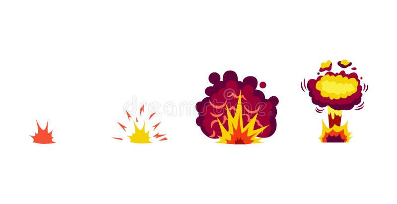 Explosion Animation Design a Flat Cartoon Vector Isolated Illustration ...