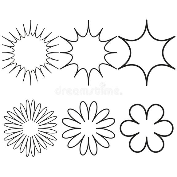 Explosion Blast Shapes. Burst Star Vector. Floral Bloom Forms. Abstract ...