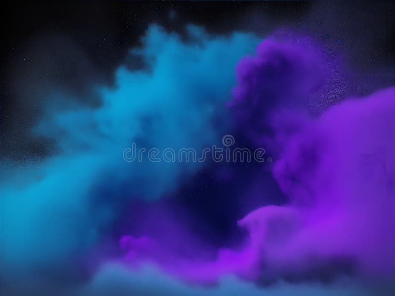 Explosion of Blue, Aqua and Violet Dust. Freeze Motion of Color Powder ...