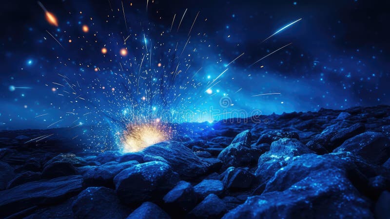 Explosion blue fire stock illustration. Illustration of fire - 361907874