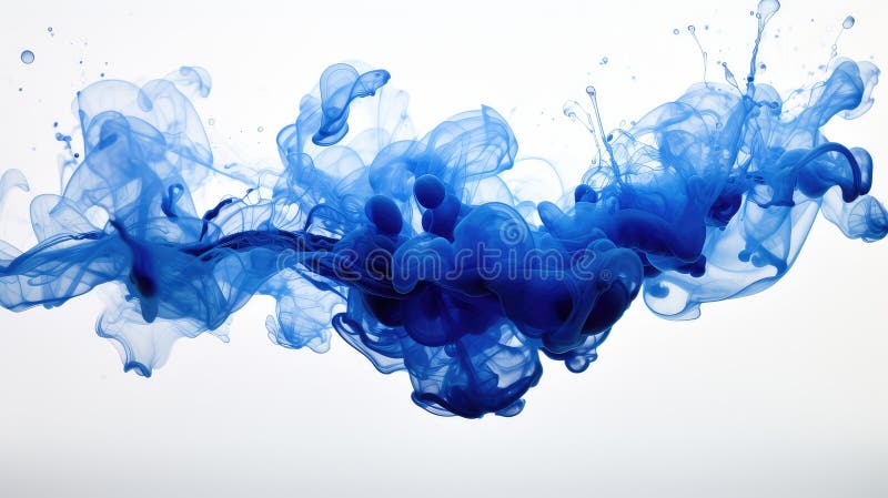 Explosion Blue Ink in Water Stock Illustration - Illustration of ...
