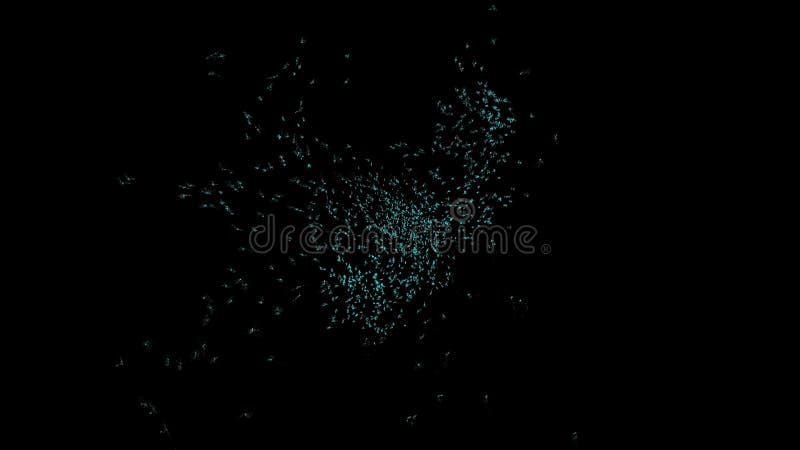 Explosion of Blue Particles on Black Background Concept Stock ...