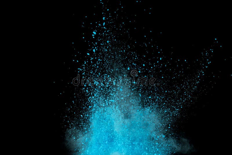 Explosion of Blue Powder on Black Background Stock Photo - Image of ...