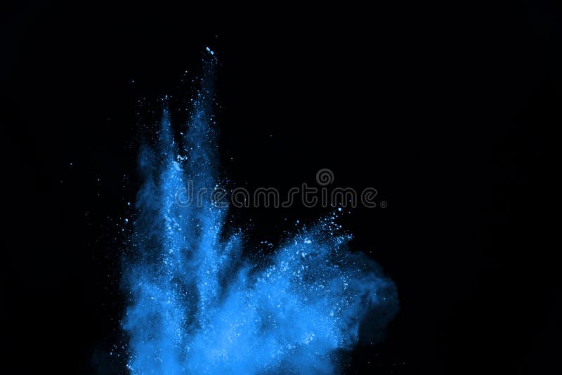 Explosion of Blue Powder on Black Background Stock Image - Image of ...