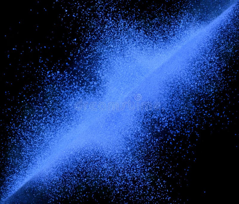 Explosion of Blue Powder on Black Background Stock Image - Image of ...