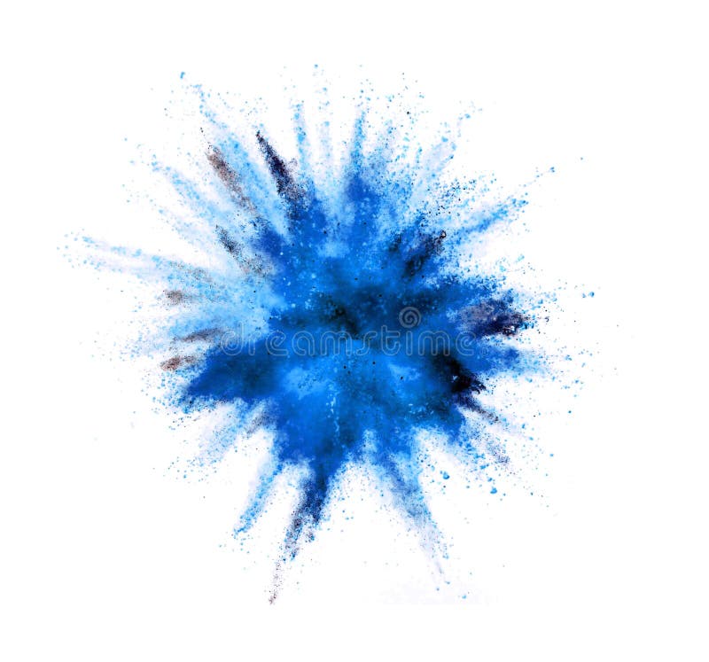 Explosion of Blue Powder on White Background Stock Illustration ...