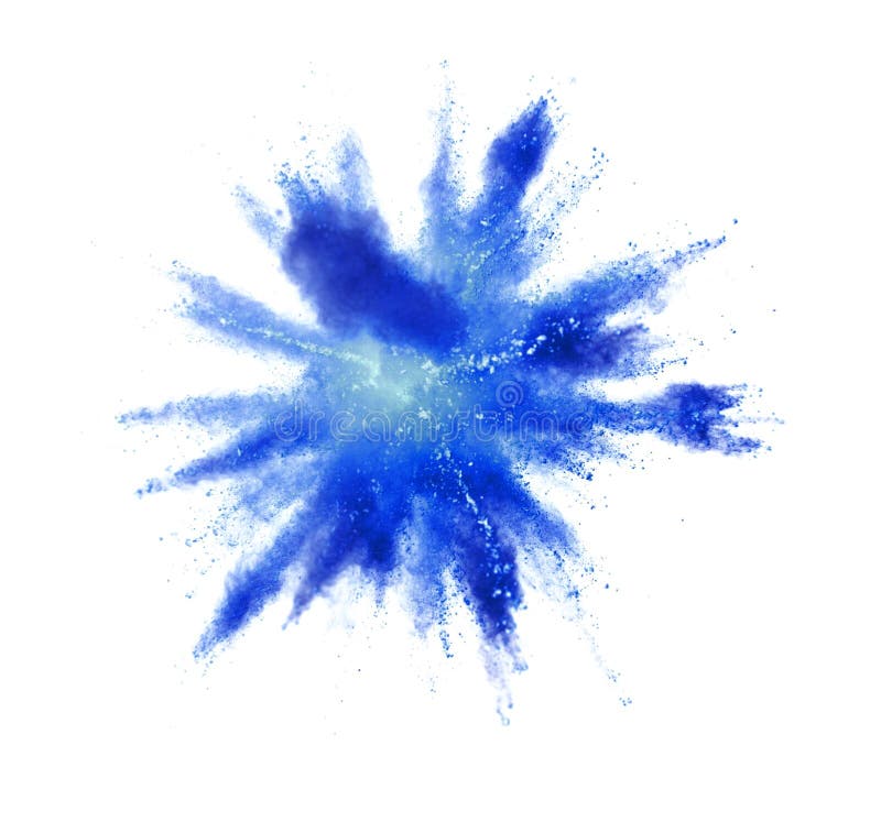 Explosion of Blue Powder on White Background Stock Illustration ...