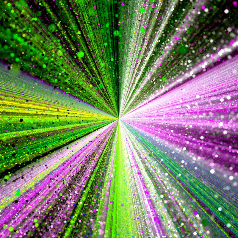 Explosion of Bokehs and Colored Lines Stock Illustration - Illustration ...