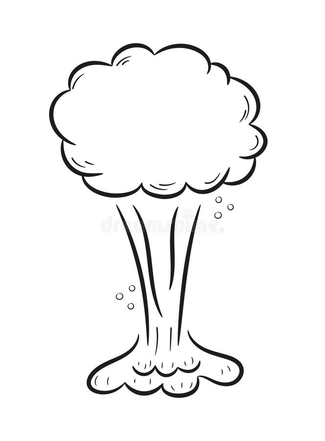 Explosion Bomb Doodle Smoke or Cloud, Bomb Element. Comic Wow, Boom ...