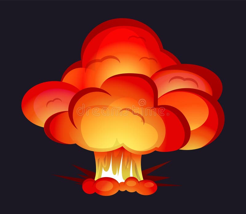 Explosion Bomb. Military Nuclear Weapon Explode, Dynamite Explosive ...