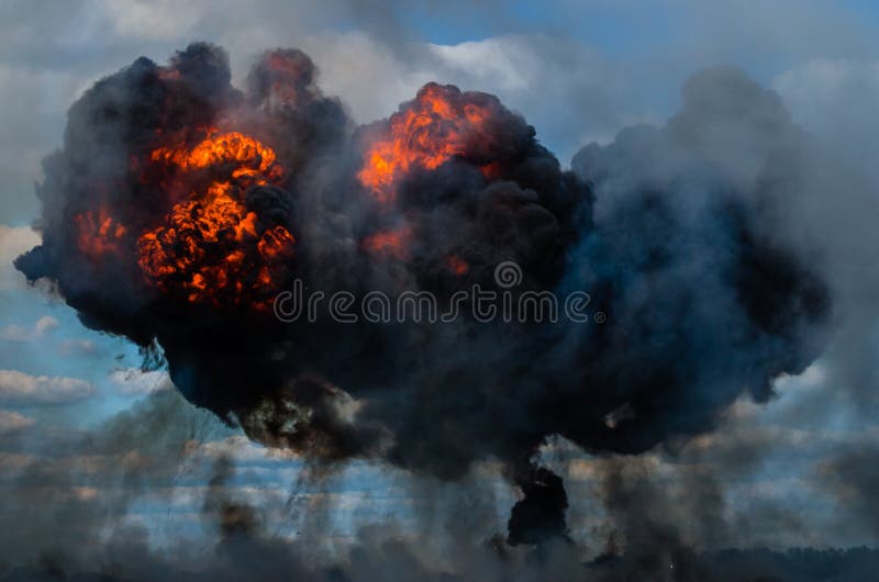 Explosion after bombing stock image. Image of black, heat - 45084611