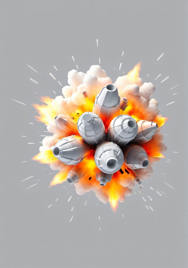 Explosion Border Isolated on a White Background. Generative AI Stock ...