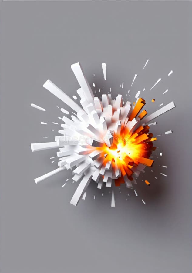 Explosion Border Isolated on a White Background. Generative AI Stock ...