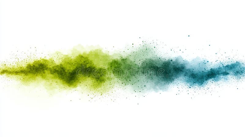 An Explosion of Bright Blue and Green Powder Against a White Canvas ...