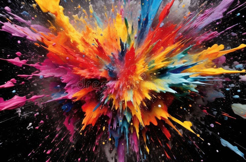 Splashes of Bright Dry Paints Stock Illustration - Illustration of ...