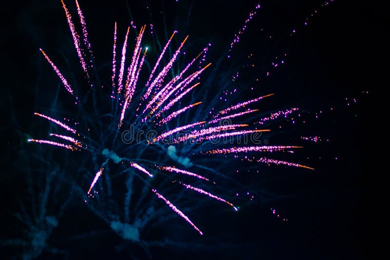 An Explosion of Bright Single Fireworks, Against the Background of the ...