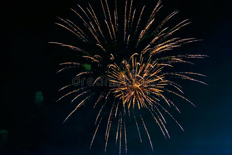 An Explosion of Bright Single Fireworks, Against the Background of the ...