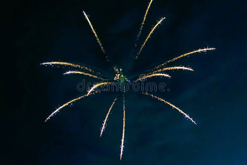 An Explosion of Bright Single Fireworks, Against the Background of the ...