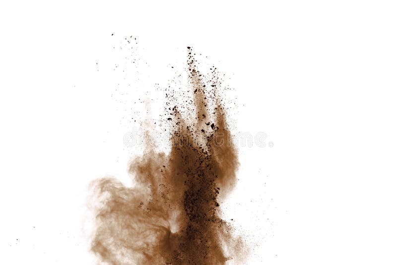 Explosion of Brown Powder on Black Background Stock Photo - Image of ...